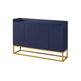 ABRIHOME 4-t&uuml;riger griffloser Buffetschrank in Marineblau | Gr.: onesize