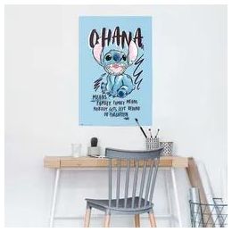Poster Reinders "Disney Stitch Ohana", blau (farbe bild(er): blau), B:61cm H:91,5cm T:0,1cm, Holzwerkstoff, Bilder, Poster