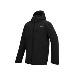 Regatta Outdoorjacke / Regenjacke Oklarna Wasserdicht mit Kapuze in Schwarz | Gr.: 3XL