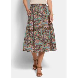GOLDNER Viskoserock mit Patch-Druck in bunt / gemustert | Gr.: 38