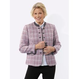 WITT WEIDEN Boucl&eacute;-Blazer in mauve-schwarz-gemustert | Gr.: 40