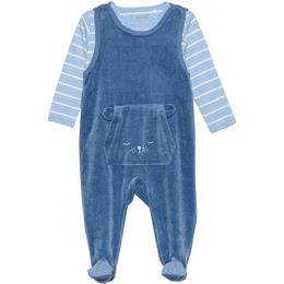 FIXONI Kinder Langarmbody "Body LS w.Velour Romper" in Blau | Gr.: 56