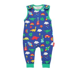 Toby tiger Strampler mit Dino und Auto Print in blau | Gr.: 80