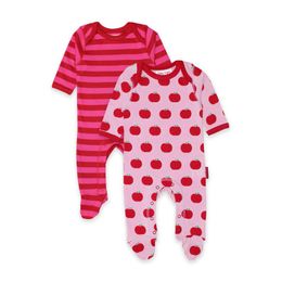 Toby tiger Baby Strampler im Doppelpack mit Apfel Print in rosa | Gr.: 80