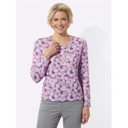 WITT WEIDEN Rundhals-Shirt in steingrau-erika-bedruckt | Gr.: 38