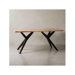 KADIMA DESIGN Esszimmertisch 120x60x76 cm Massivholz Metall Esstisch | Gr.: 180 x 90 x 76 cm