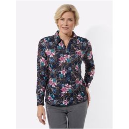 WITT WEIDEN Poloshirt in marine-ros&eacute;-bedruckt | Gr.: 48