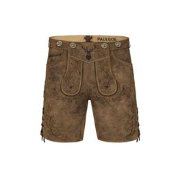 PAULGOS Lederhose Kurz Echtleder HK5 ANTIK in Whiskybraun | Gr.: 58