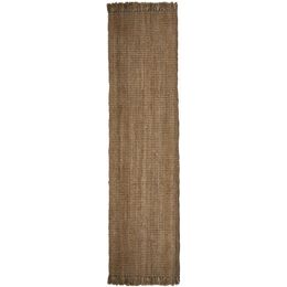 L&auml;ufer FLAIR RUGS "Jute Boucle", beige (natur), B:60cm H:7mm L:230cm, Jute, Teppiche, L&auml;ufer, aus 100% Jute, mit Fransen, aus Naturfasern