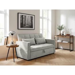 Schlafsofa OTTO HOME "STEFFO, 159 cm, 2-Sitzer, mit verstellbarer R&uuml;ckenlehne", grau, B:159cm H:92cm T:87,5cm, 100% Polyester, Sofas, Schlafsofa, Klappmechanismus, Feinstruktur-Bezug, nat&uuml;rliche Farben