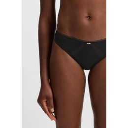 Slip BOSS "BRIEF B.PURE", Damen, Gr. XL, schwarz (schwarz 001), Obermaterial: 75% Polyamid, 25% Elasthan, Unterhosen Slip, mit Spitzeneinsatz