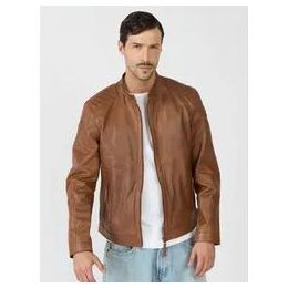 Lederjacke Mustang "Max", Herren, Gr. 3XL, braun (cognac), Obermaterial: 100% Lammleder. Innenfutter: 100% Baumwolle. &Auml;rmelfutter: 100% Polyester, ohne B&uuml;ndchen, Jacken