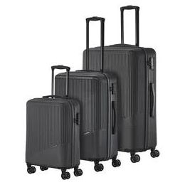 Trolleyset Travelite "BALI 3-teilig Hartschale", grau (anthrazit), ABS, unifarben, Koffer-Sets, TSA-Schloss &ndash; robustes Reisegep&auml;ck