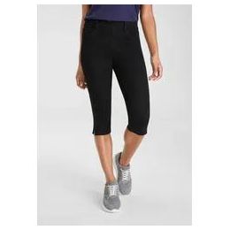 Caprijeans Arizona "Ultra-Stretch", Damen, Gr. 40, N-Gr, schwarz (schwarz schwarz), Denim/Jeans, Obermaterial: 74% Baumwolle, 24% Polyester, 2% Elasthan, Basic, skinny fit 3/4-L&auml;nge, Jeans, extra-eng geschnittene Beinform, hoher Bund, in Capri-L&auml;nge
