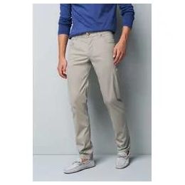 Chinos MEYER "Chino", Herren, Gr. 38, L&auml;nge 34, grau (stein), 97% Baumwolle, 3% Elasthan, unifarben, slim fit lang, Hosen, M5 Serie, sportliche Five Pocket