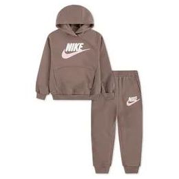 Jogginganzug Nike SPORTSWEAR "NKN CLUB CHENILLE FLC HOODY JO", Jungen, Gr. 116 (6), braun, angeraute Sweatware, Obermaterial: 60% Baumwolle, 40% Polyester, Sportanz&uuml;ge Jogginganzug, zweiteiliges Set, f&uuml;r Kinder