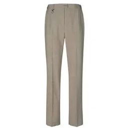 Stoffhose GOLDNER "Elegante Stretchhose mit B&uuml;gelfalten", Damen, Gr. 40, N-Gr, beige (taupe, melange), Obermaterial: 53% Polyester PES. 43% Schurwolle WV. 4% Elasthan EL., normal, Hosen Stoffhose, Bund mit dekorativem Zierteil
