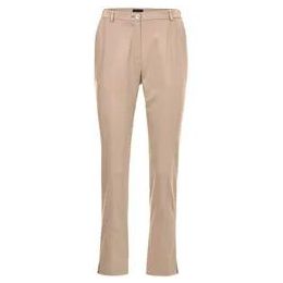 Stoffhose GOLDNER "Sportive Hose Anna aus trageangenehmen Satin", Damen, Gr. 44, N-Gr, beige, Obermaterial: 64% Baumwolle CO. 33% Polyester PES. 3% Elasthan EL., normal, Hosen Stoffhose, Perfekt sitzende und anschmiegsame Passform