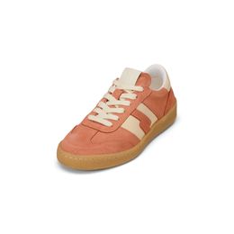 Marc O'Polo Sneaker MARC O'POLO "mit Struktur-Akzenten", Damen, Gr. 37, lobster bisque, beige, Obermaterial: 96% Leder (Rind), 4% Polyester, unifarben, Schuhe Sneaker