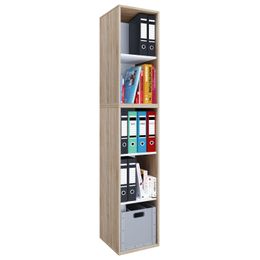 B&uuml;cherregal Vcmsonoma, eiche, Wohnzimmer, Regale, "Holz B&uuml;ro Regal B&uuml;cher Ordner Aktenregal Lona l 5f"