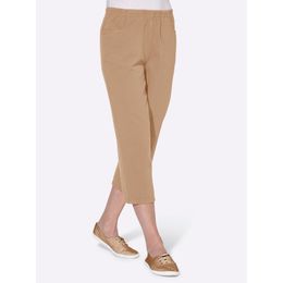 Caprihose Classic Basics, Damen, Gr. 40, Normalgr&ouml;&szlig;en, beige, 100% Baumwolle, unifarben, 3/4-L&auml;nge, Hosen Caprihose