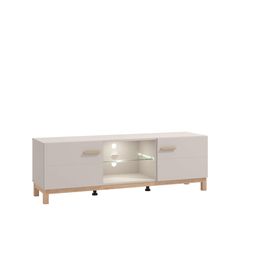 TV-Bank Home Affaire "Essex, TV-Board, TV-Kommode, TV-Schrank, TV-Unterschrank, TV-M&ouml;bel", kaschmir, B:154cm H:50,5cm T:41,5cm, Holzwerkstoff, Kunststoff, MDF, Metall, Sideboards, Elegantes Lowboard (154 cm) in Kaschmir mit viel Stauraum