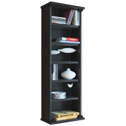 Media-Regal Vcm "Holz CD DVD Wandregal Schrank Loposa Glast&uuml;r", schwarz, B:31cm T:18cm, Regale
