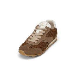 Marc O'Polo Sneaker MARC O'POLO "in luftiger H&auml;keloptik", Damen, Gr. 39, earthy taupe, Obermaterial: 50% Leder, 25% Baumwolle, 25% Polyester, unifarben, Schuhe Sneaker