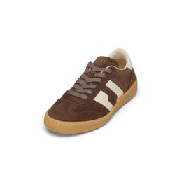 Marc O'Polo Sneaker MARC O'POLO "mit Struktur-Akzenten", Damen, Gr. 38, faded braun, chalky sand, Obermaterial: 96% Leder (Rind), 4% Polyester, unifarben, Schuhe Sneaker