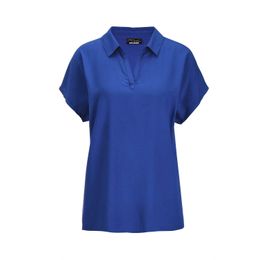 Klassische Bluse GOLDNER "Kurzgr&ouml;&szlig;e Uni Bluse mit Hemdkragen", Damen, Gr. 21, blau (royalblau), Obermaterial: 100% Viskose CV., Basic, gerade, Sonstiges, Blusen, superangenhme fliessende Viskose