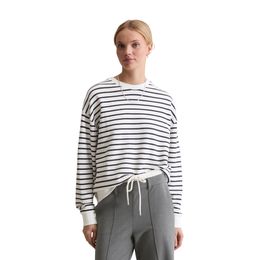Marc O'Polo Sweatshirt MARC O'POLO DENIM "aus reinem Organic Cotton", Damen, Gr. L, dunkelblau, Obermaterial: 100% Baumwolle, gestreift, oversize, Rundhals, B&uuml;ndchen, Sweatshirts Sweatshirt