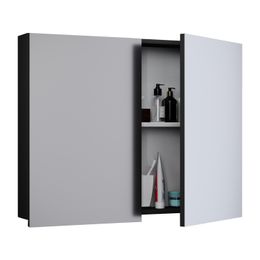 Badspiegel Vcm "Spiegelschrank Spiegel Badezimmer Badinos 60x80 cm", schwarz, B:80cm T:12cm, Spiegel, Badspiegel