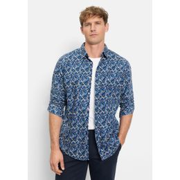Langarmhemd OLYMP "OLYMP Casual, regular fit, Kent", Herren, Gr. XXL, Normaler Arm, marine, 100% Baumwolle, Hemden