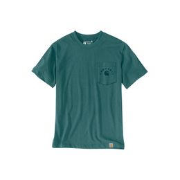 T-Shirt Carhartt "Bekleidung 107317-GO3 Carhartt Work", Herren, Gr. L, blau (petrol), Shirts T-Shirt