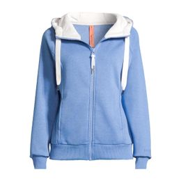 Sweatjacke SALZHAUT "Sweatjacke KATRIN", Damen, Gr. XS, blau (ocean blau), Obermaterial: 55% Baumwolle CO. 45% Polyester PES., Sweatjacken Sweatjacke