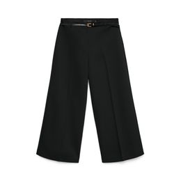 V&eacute;ro Moda Anzughose VERO MODA "VMELMA HW WIDE CULOTTE BELT PANT NOOS", Damen, Gr. M, L&auml;nge 32, schwarz, Web, Obermaterial: 95% Polyester, 5% Elasthan, unifarben, 7/8-L&auml;nge, Hosen Anzughose