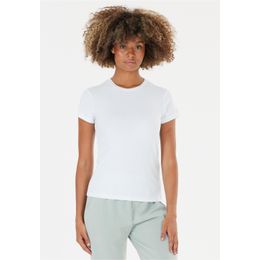 ENDURANCE ATHLECIA Funktionsshirt ATHLECIA "Lankae", Herren, Gr. 38, wei&szlig;, 57% Baumwolle, 38% Modal, 5% Elasthan, unifarben, kurz, Rundhals, Shirts Funktionsshirt, mit schnell trocknenden Eigenschaften