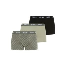 Trunk HUGO UNDERWEAR "TRUNK TRIPLET DESIGN", Herren, Gr. L (52), 3 Stk., open miscellaneous 971, Jersey, Obermaterial: 95% Baumwolle, 5% Elasthan, eng, Unterhosen, mit Logobund