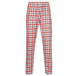 Schlafanzug TRIGEMA "TRIGEMA Pyjamahose mit Karo-Muster", Herren, Gr. XS, braun (kirsch), 100% Baumwolle, Homewear-Sets Schlafanzug