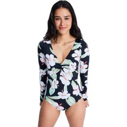 Badeanzug Roxy "Beach Classic", Damen, Gr. S, anthrazit spring charming, Polyester, Badeanz&uuml;ge Badeanzug