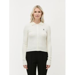 Polokragenpullover LEGER "Manolja, LeGer by Lena Gercke", Damen, Gr. 36, braun, Strick, Obermaterial: 49% Viskose, 33% Baumwolle, 18% Polyamid, Pullover, mit Fake-Knopfleiste, schmale Passform