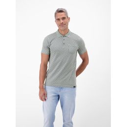 Poloshirt Lerros "Poloshirt in 2-Tone-Optik und All-over-Print", Herren, Gr. XL, storm grau, 100% Baumwolle, ohne Ausschnitt, Shirts