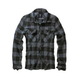 Flanellhemd Brandit "Bekleidung 4002-28 Brandit Check Shirt", Herren, Gr. L, US, schwarz (schwarz, grau), Obermaterial: 100% Baumwolle CO., Hemden