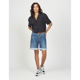 Boyfriend-Jeans Gang "Gang Jeans Short 94NICA SHORTS", Damen, Gr. 25, denim blau, Denim/Jeans, 90% Baumwolle, 2% Elasthan, 8% Polyester, Jeans
