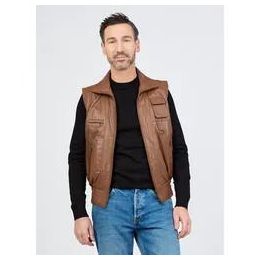 Lederweste JCC "BigVest2", Herren, Gr. 54, braun (cognac), Obermaterial: 100% Lammleder, Westen