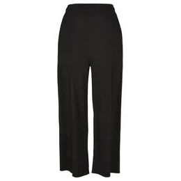 Culotte Urban Classics "Urban Classics Damen Ladies Straight Leg Rib Interlock Culotte", Damen, Gr. XS, US-Gr&ouml;&szlig;en, schwarz, 92% Polyester, 8% Elasthan, unifarben, normal, Hosen Culotte
