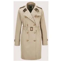 Madeleine Mode Trenchcoat MADELEINE "Kurzmantel Langarm Trenchcoat mit Bindeg&uuml;rtel", Damen, Gr. 48, beige (berber), Obermaterial: 60% Baumwolle CO. 40% Polyester PES., Modern, M&auml;ntel