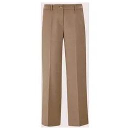 Madeleine Mode B&uuml;gelfaltenhose MADELEINE "Hose Weite Hose mit B&uuml;gelfalten", Damen, Gr. 38, N-Gr, beige (caramel, melange), Obermaterial: 47% Polyester PES. 47% Viskose CV. 6% Elasthan EL., Modern, normal, Hosen