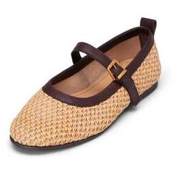 Marc O'Polo Ballerina MARC O'POLO "in Raffia-Bast-Optik mit Leder", Damen, Gr. 41, natural, Obermaterial: 55% Polypropylen, 45% Polyester, unifarben, Schuhe Ballerina