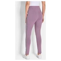 2-in-1-Hose GOLDNER "Zweierpack Leggings mit schmalem Bein", Damen, Gr. 52, N-Gr, rosa (altros&eacute;, schwarz), Obermaterial: 95% Baumwolle CO. 5% Elasthan EL., Hosen, Seitliche Streifen
